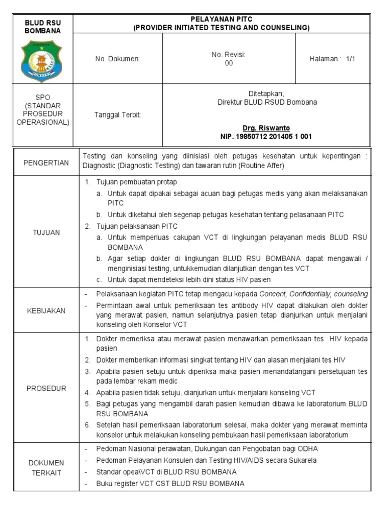Spo Pelayanan Pitc Pdf