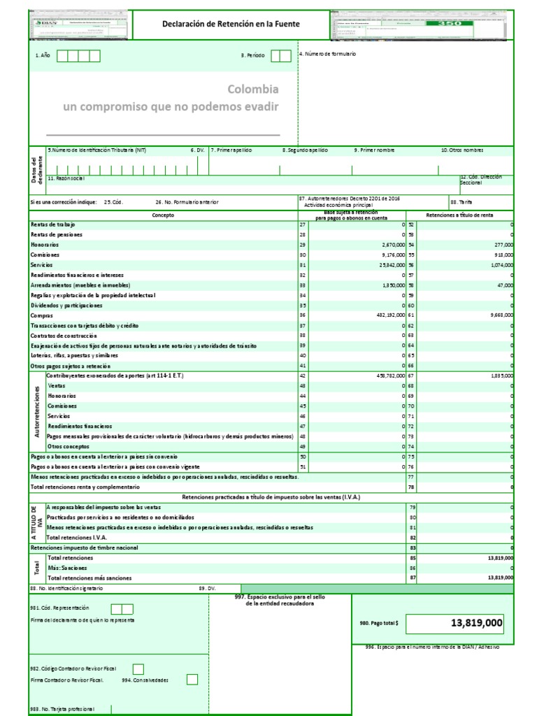 Formulario IVA 300 RETENCION 350 (5) (Autoguardado) | PDF | Impuesto al ...
