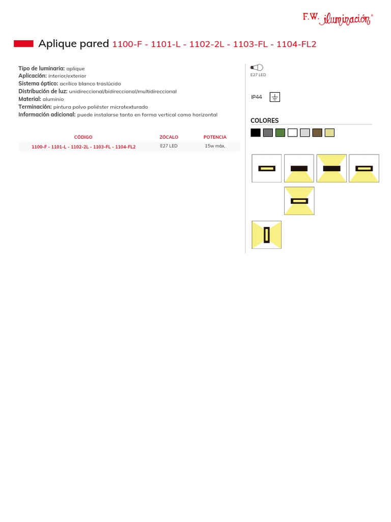 Apliques Versátiles para Interior/Exterior | PDF