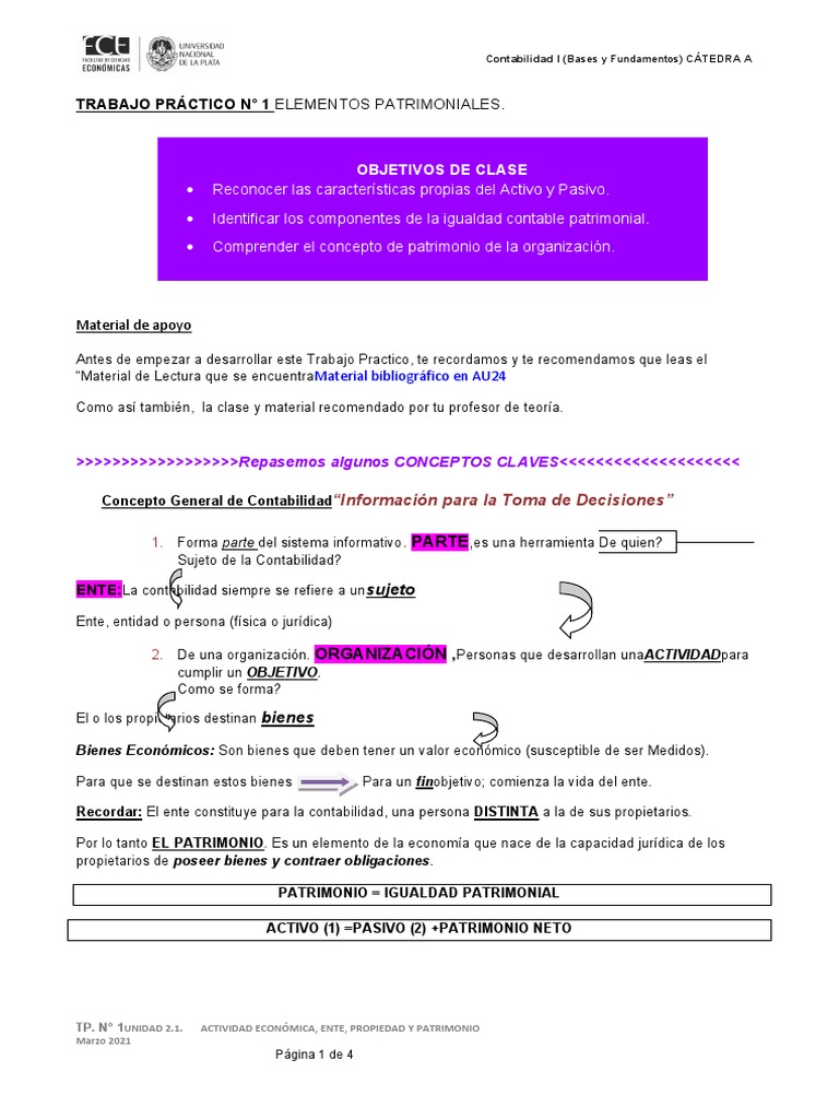 Trabajo Practico #1 Elementos Patrimoniales | PDF | Contabilidad ...
