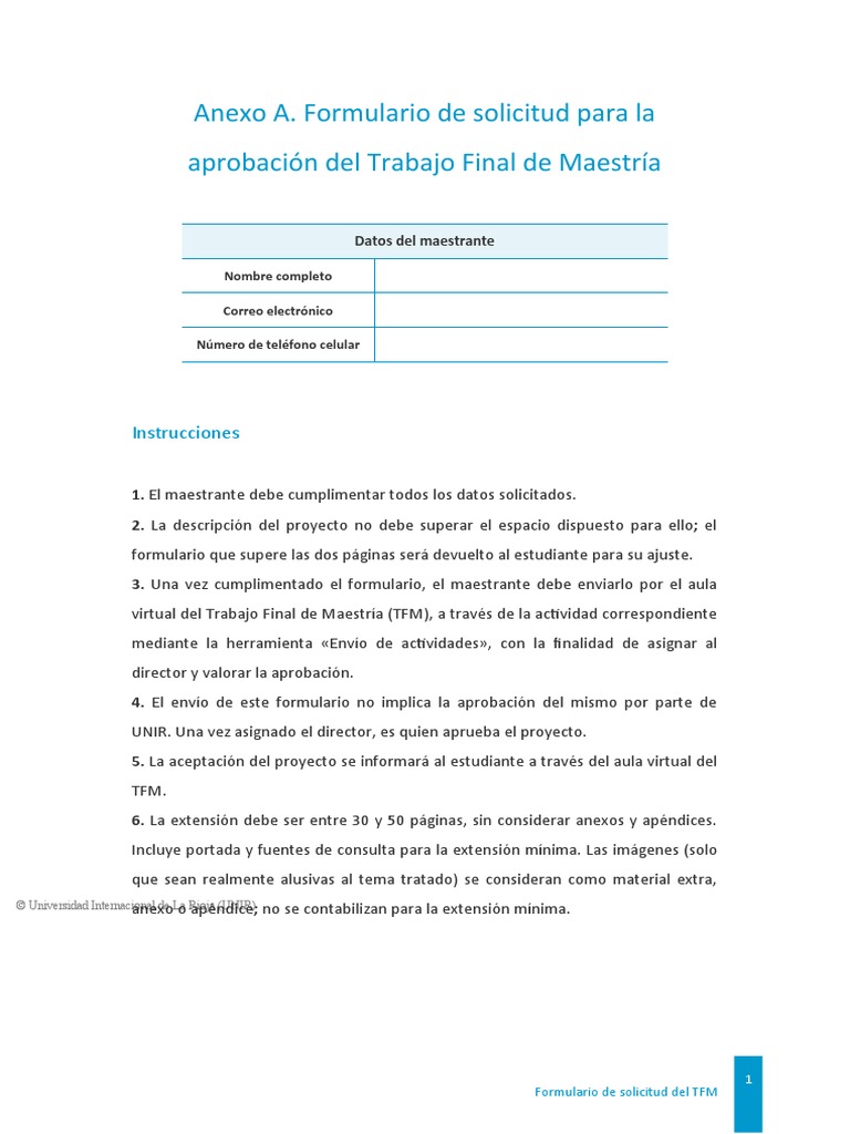 Anexoa Solicitud TFM | PDF