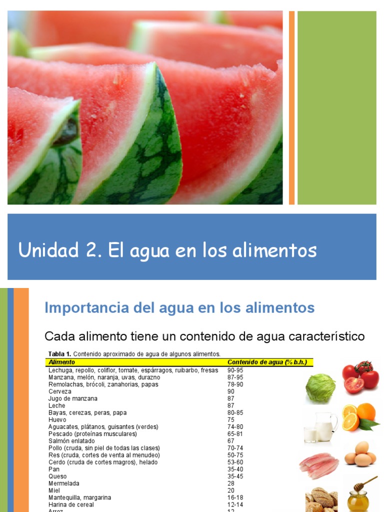 El Agua en Los Alimentos Ene-Jun 2016 | PDF | Polaridad química ...