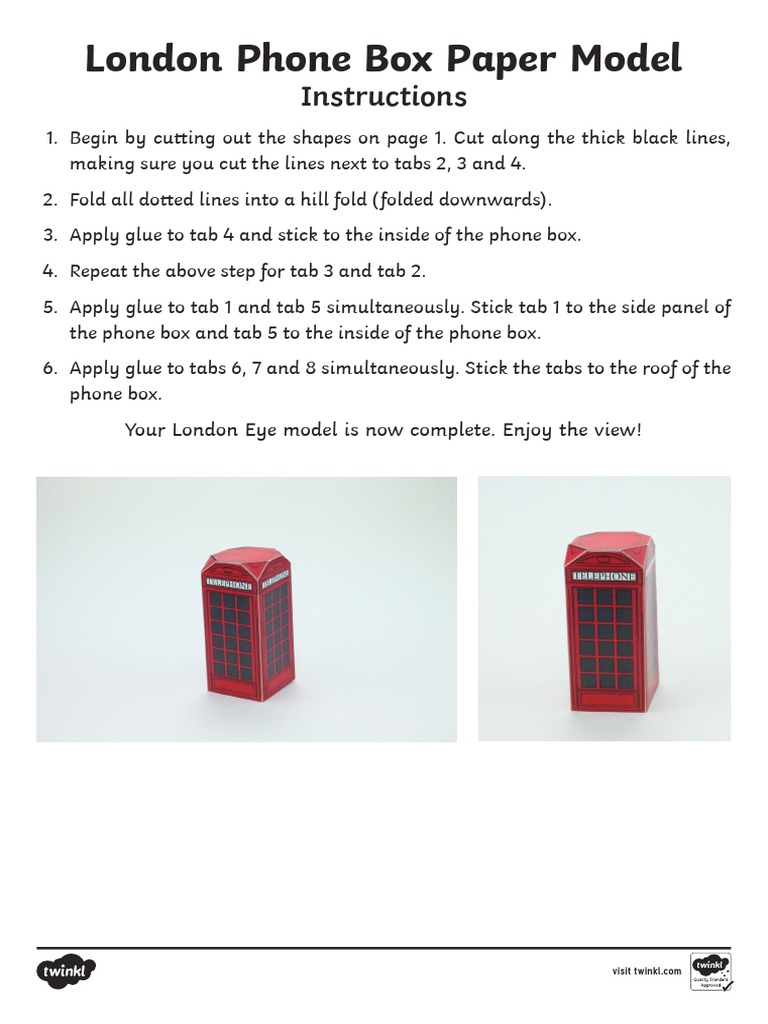 London Phone Box Model Instructions | PDF