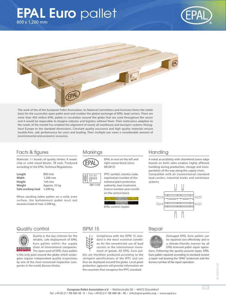 DU GB EPAL 1 Produktdatenblatt Low | PDF | Pallet | Transport