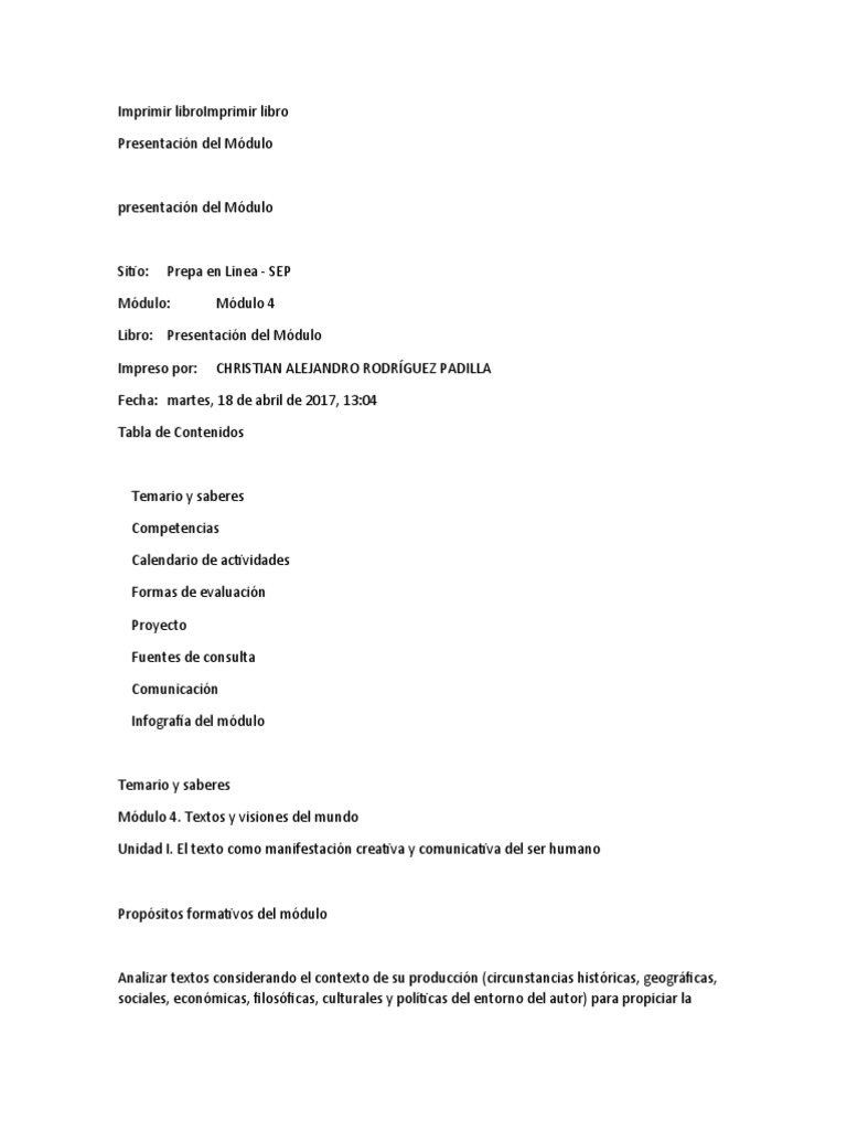 Temario Modulo 4 | PDF | Autor | Ensayos