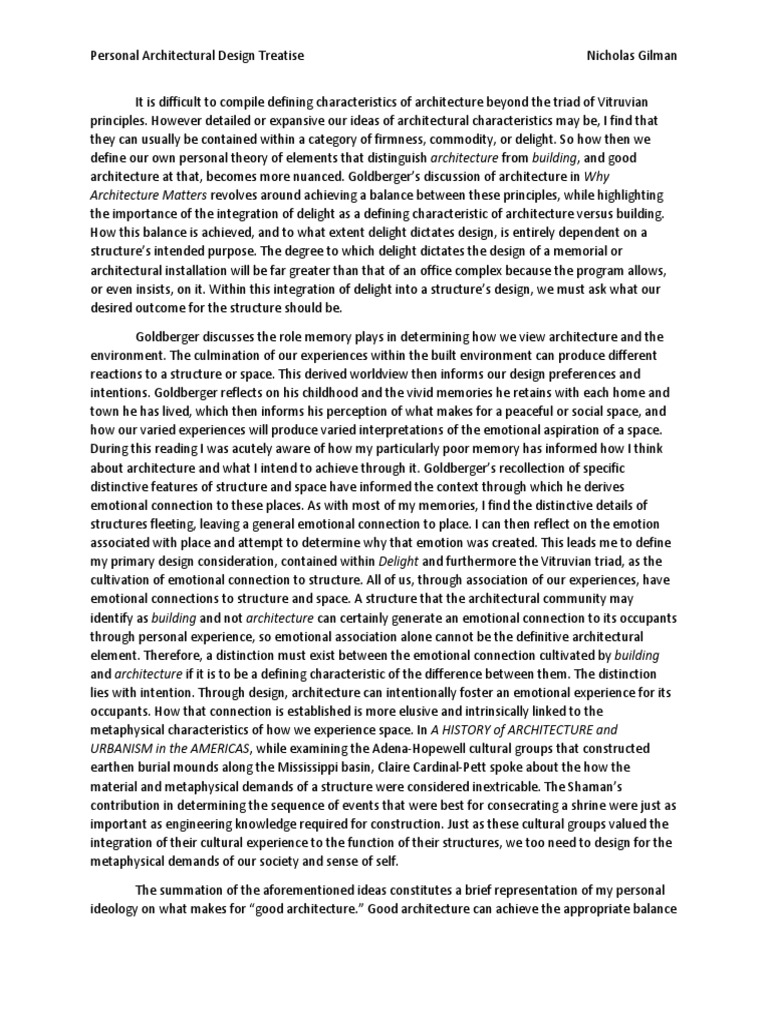 Design Treatise | PDF | Experience | Space