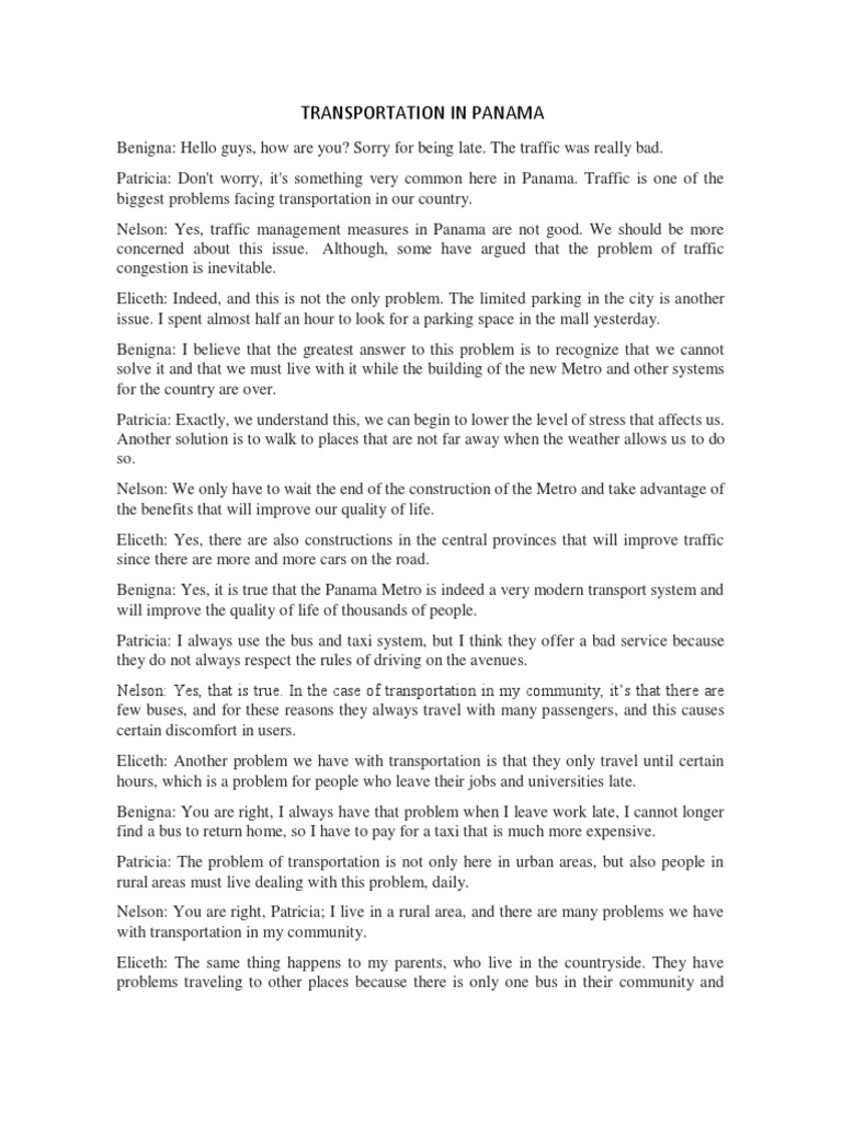 Transportation in Panama | PDF | Bus | Traffic