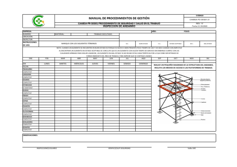 Inspección Andamios | PDF | Informática
