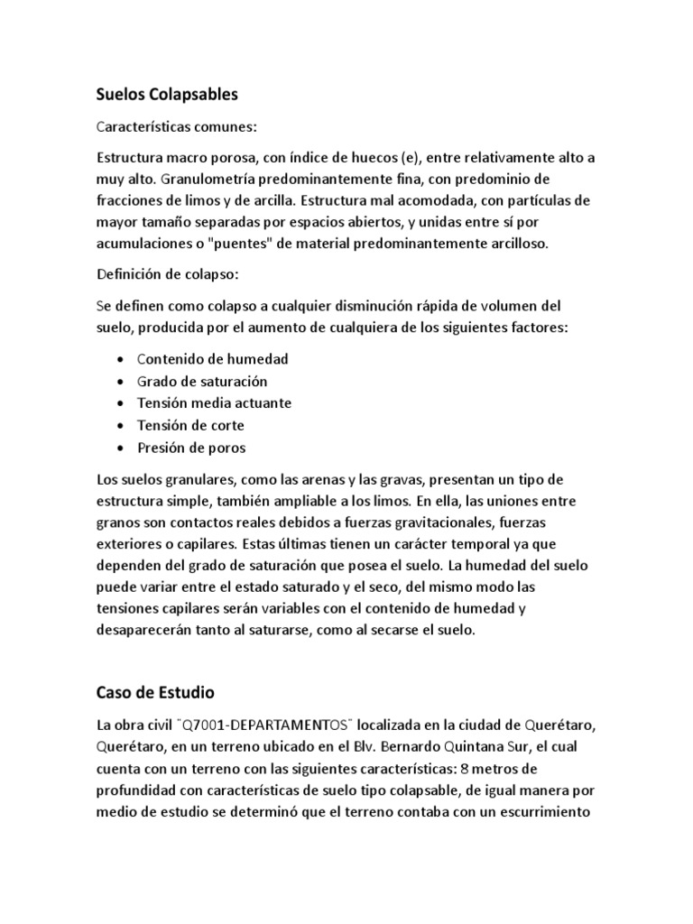 Suelos Colapsables | PDF | Suelo | Agua