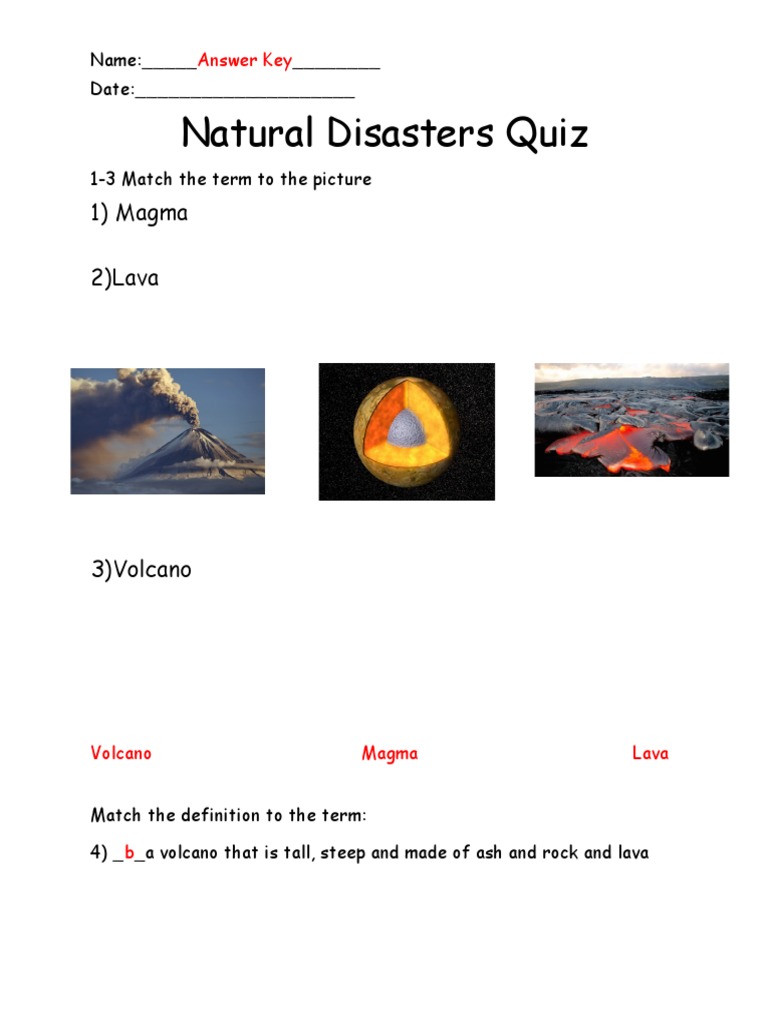 Eq Volcano Tsunami Quiz Answer Key | PDF | Science & Mathematics ...