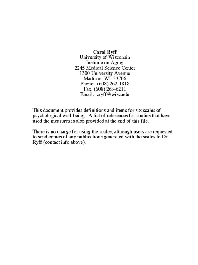14 Item Instructions | PDF | Psychology | Well Being