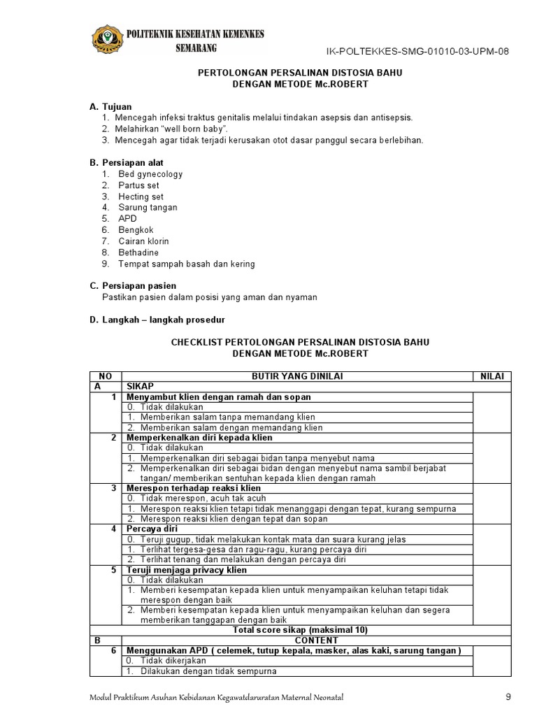 CHECKLIST MC - Robert | PDF