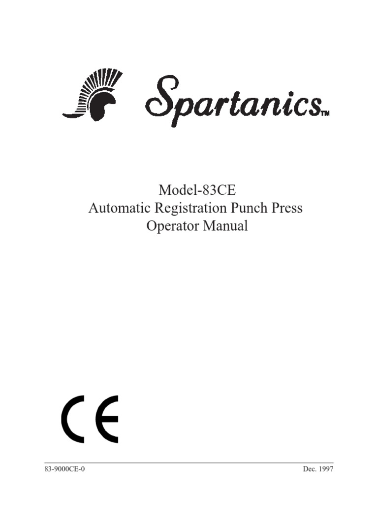 Model-83CE Automatic Registration Punch Press Operator Manual | PDF ...
