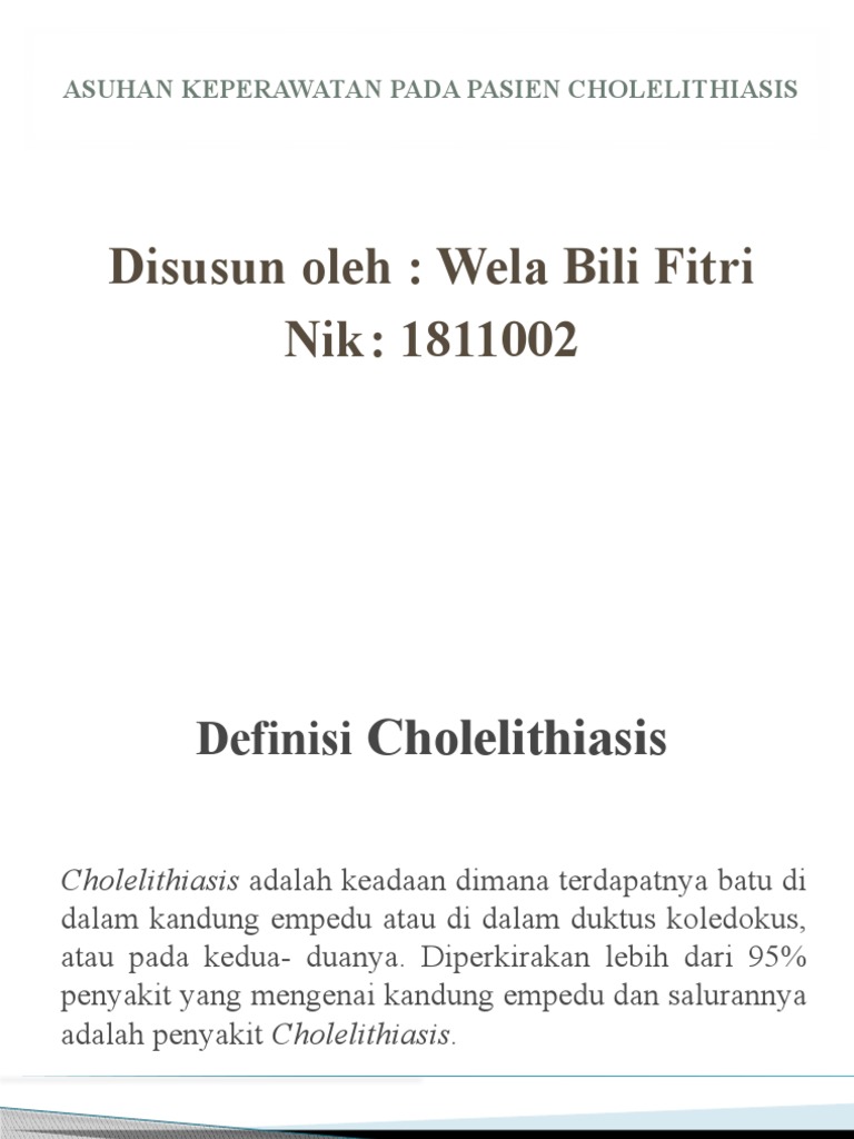 Asuhan Keperawatan Pada Pasien Cholelithiasis | PDF