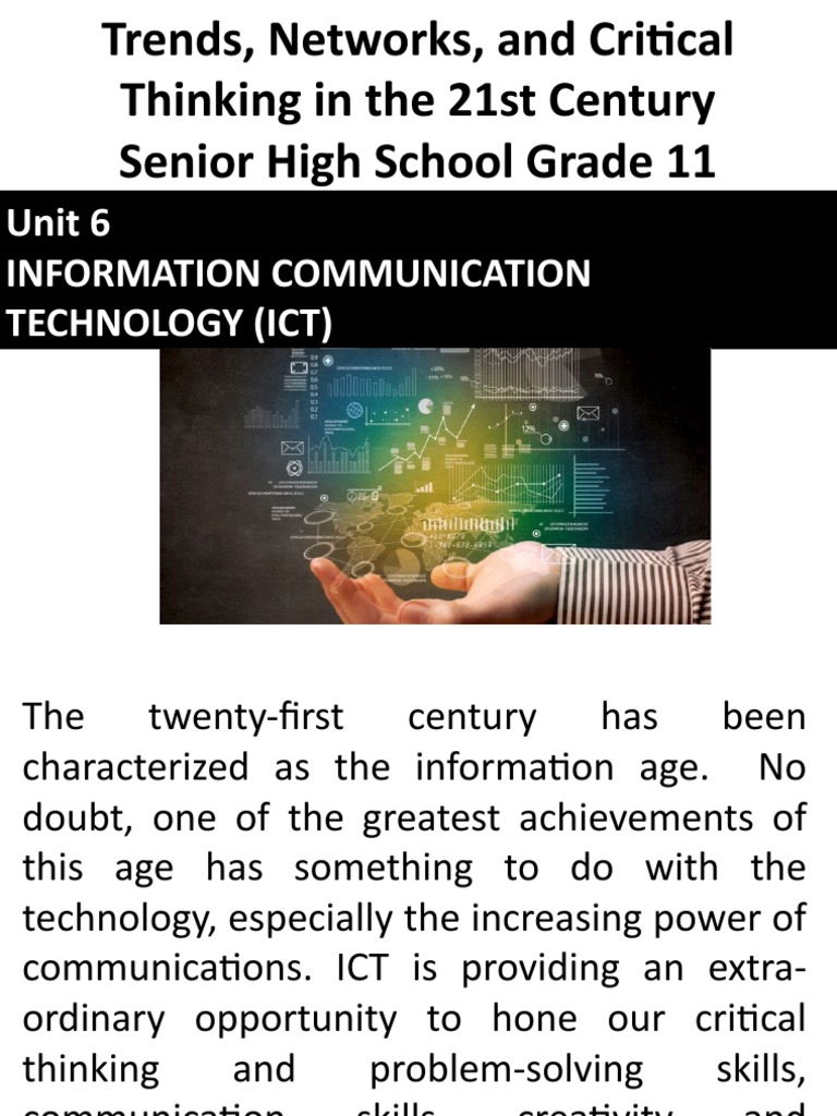 Unit 6 Information Communication Technology (ICT) | PDF | Information ...