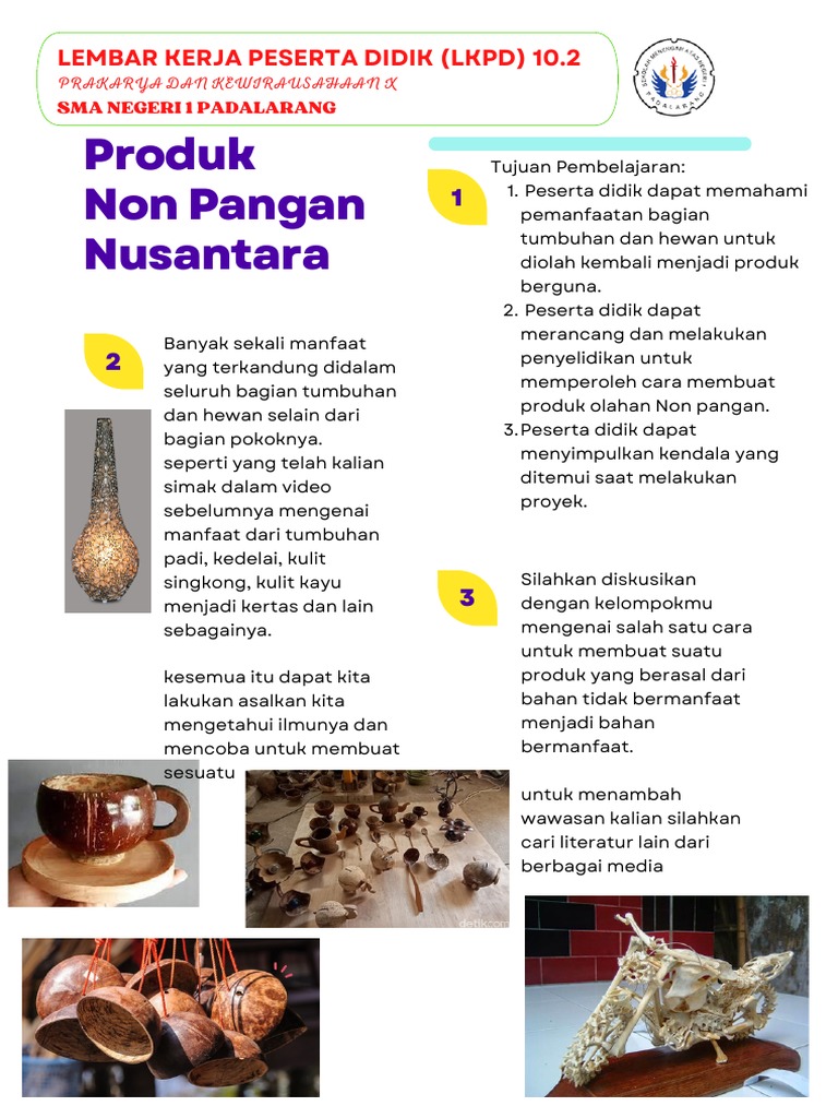 RANCANGAN PEMBUATAN PRODUK NON PANGAN DARI BAHAN BUKAN UNTUK KONSUMSI | PDF
