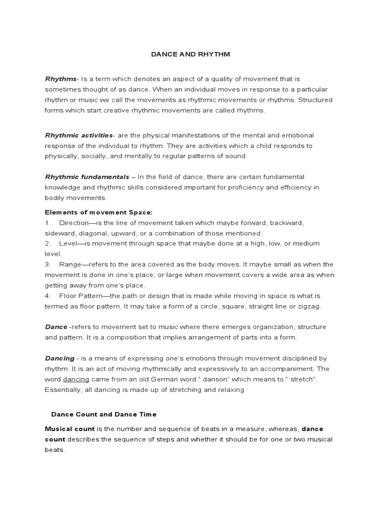 Rhythmic Activities PathFiT | PDF | Dances | Rhythm