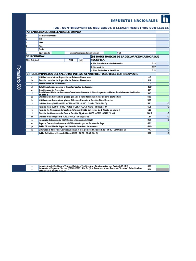 Form 500 Iue Formato | PDF | Contabilidad | Impuestos
