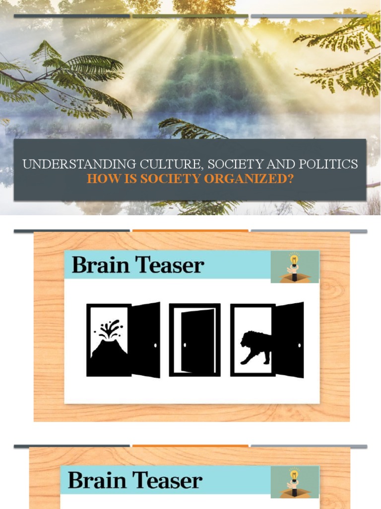 The Organization of Society: An Analysis of Primary and Secondary ...