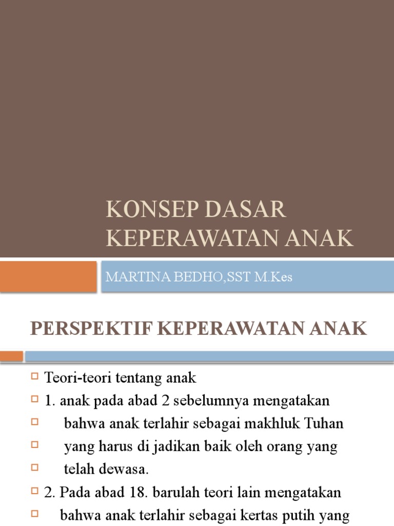 Konsep Dasar Keperawatan Anak | PDF
