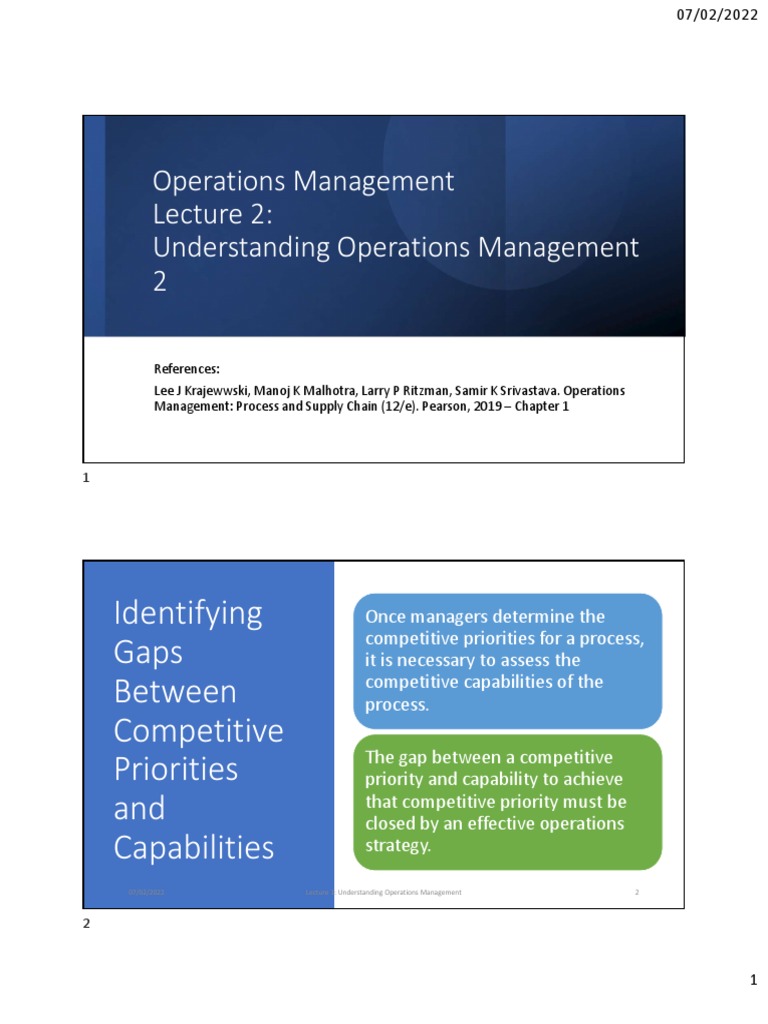 Lecture 2 Pdf Operations Management Labour Economics