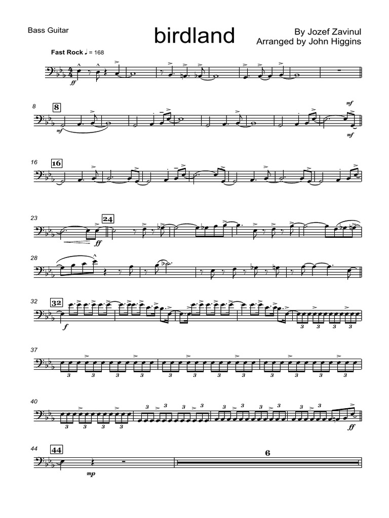 Birdland - Bass Guitar | PDF