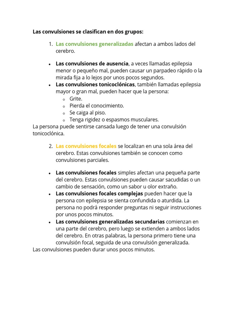 Tipos de Convulsion | PDF