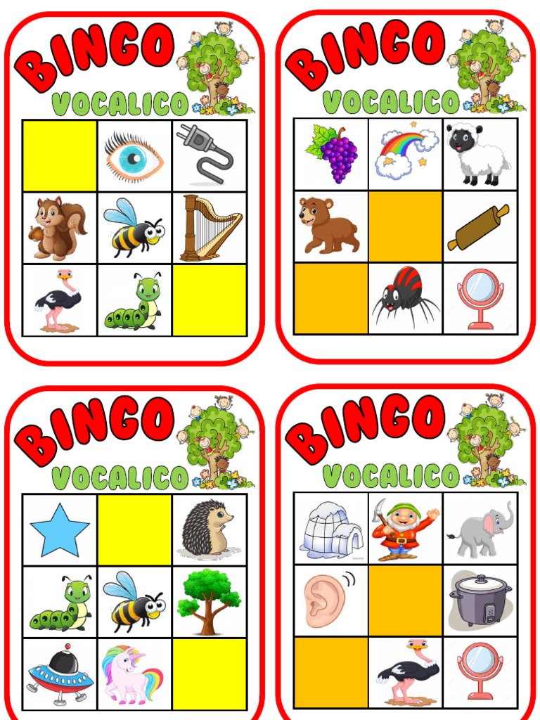 Bingo Sonido Inicial Vocalico | PDF