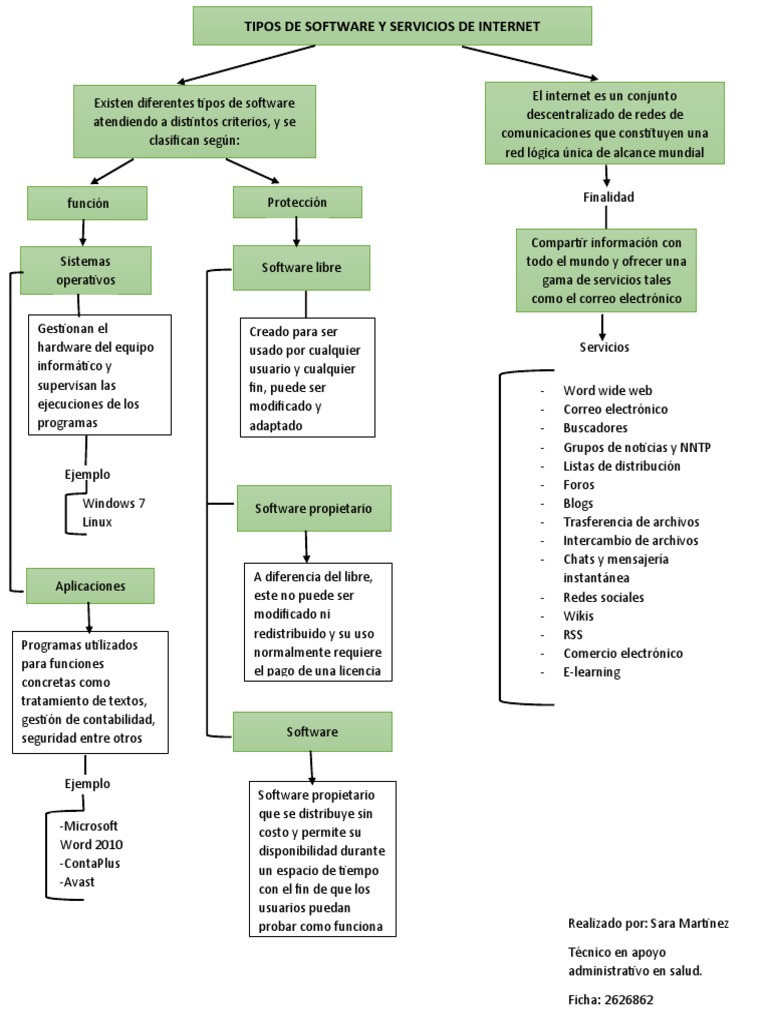 Mapa Conceptual Tipos de Software y Servicios de Internet | PDF ...