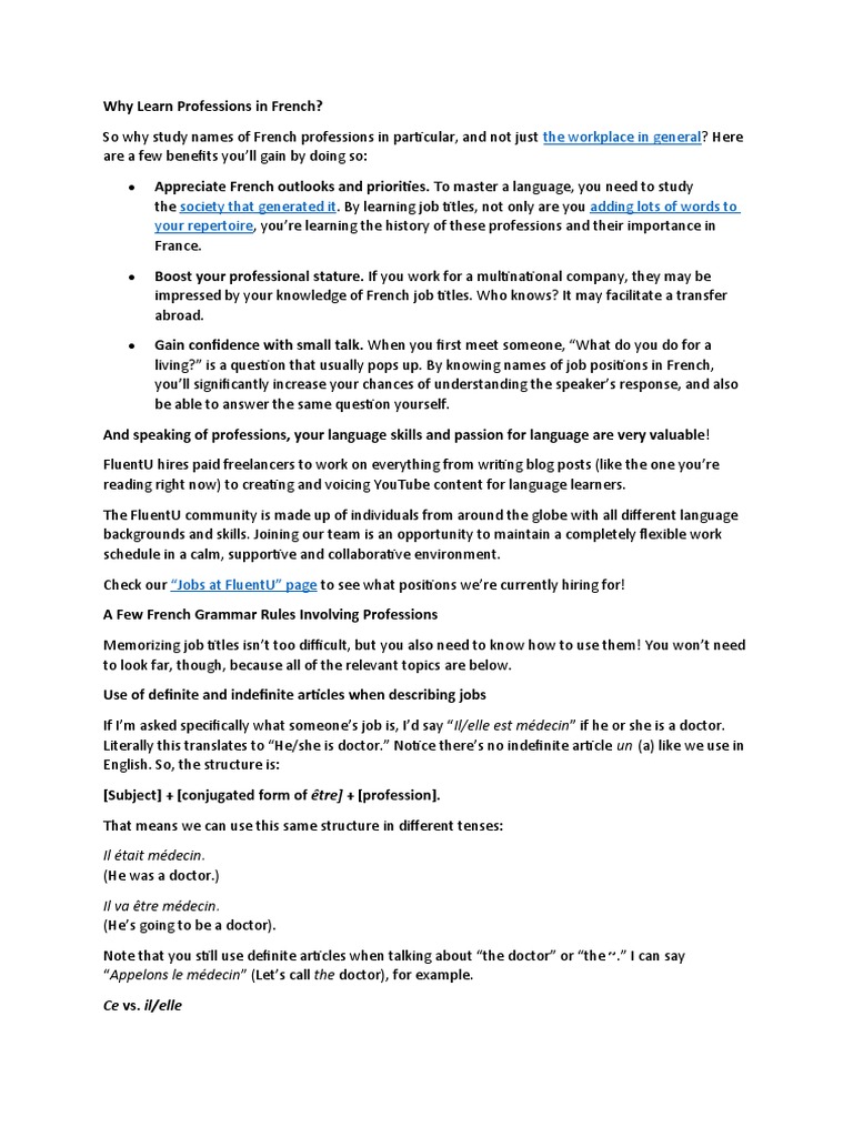 A Comprehensive Guide to French Job Titles: Understanding Professions ... A Comprehensive Guide to French Job Titles: Understanding Professions ...