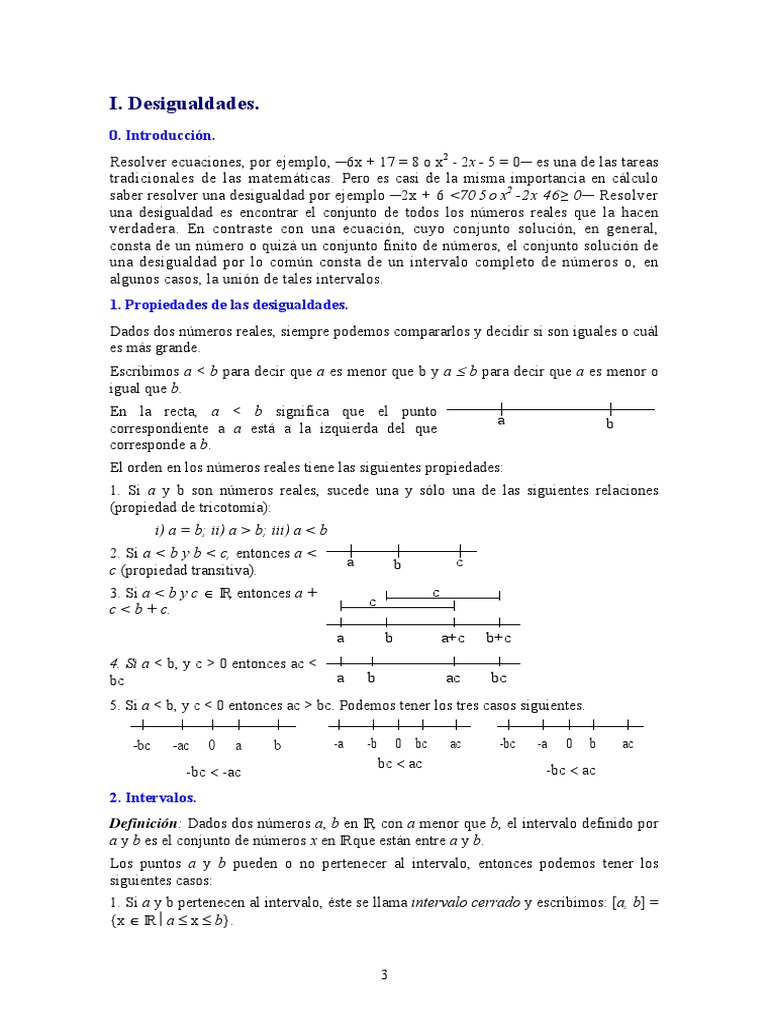 Desigualdades - Guia de Estudio | PDF | Desigualdad (Matemáticas) | Intervalo (Matemáticas)