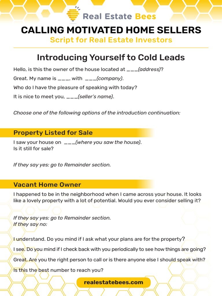 PDF Motivated Seller Script | PDF