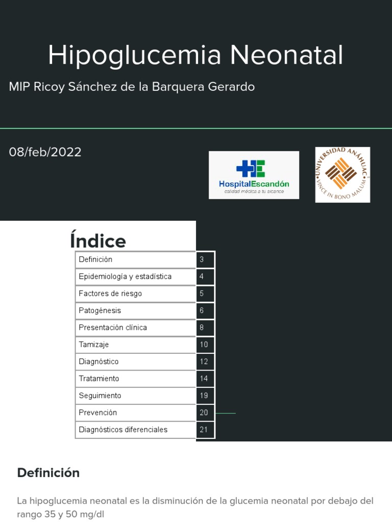 Hipoglucemia Neonatal | PDF | Terapia intravenosa | Hipoglucemia
