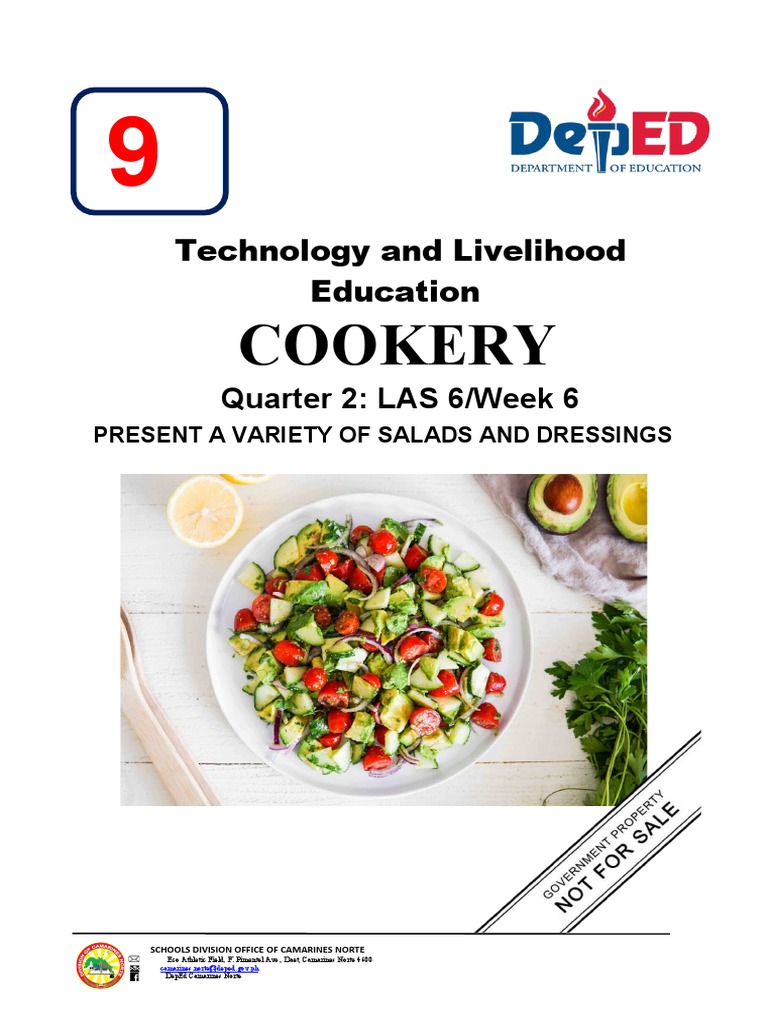 G9-Q2-COOKERY-LAS6-WK6 - Ma. Marissa Pendras | PDF | Salad | Food And ...