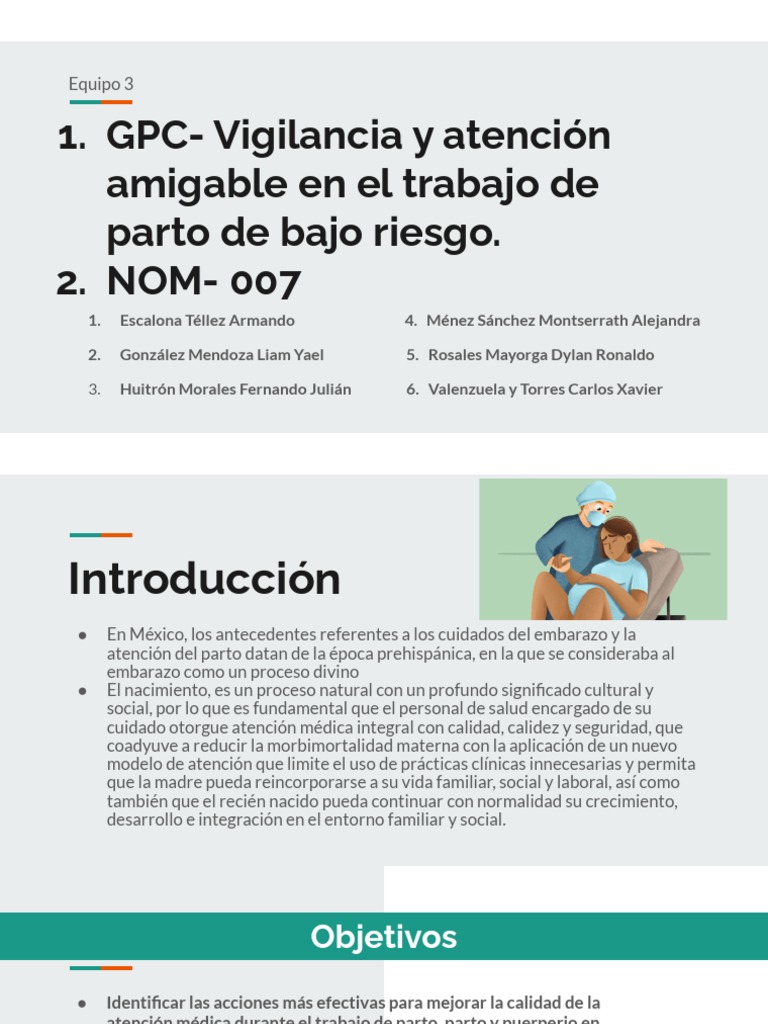 GPC - Vigilancia y Atención Amigable en El Trabajo de Parto de Bajo Riesgo. - Nom - 007 | PDF ...