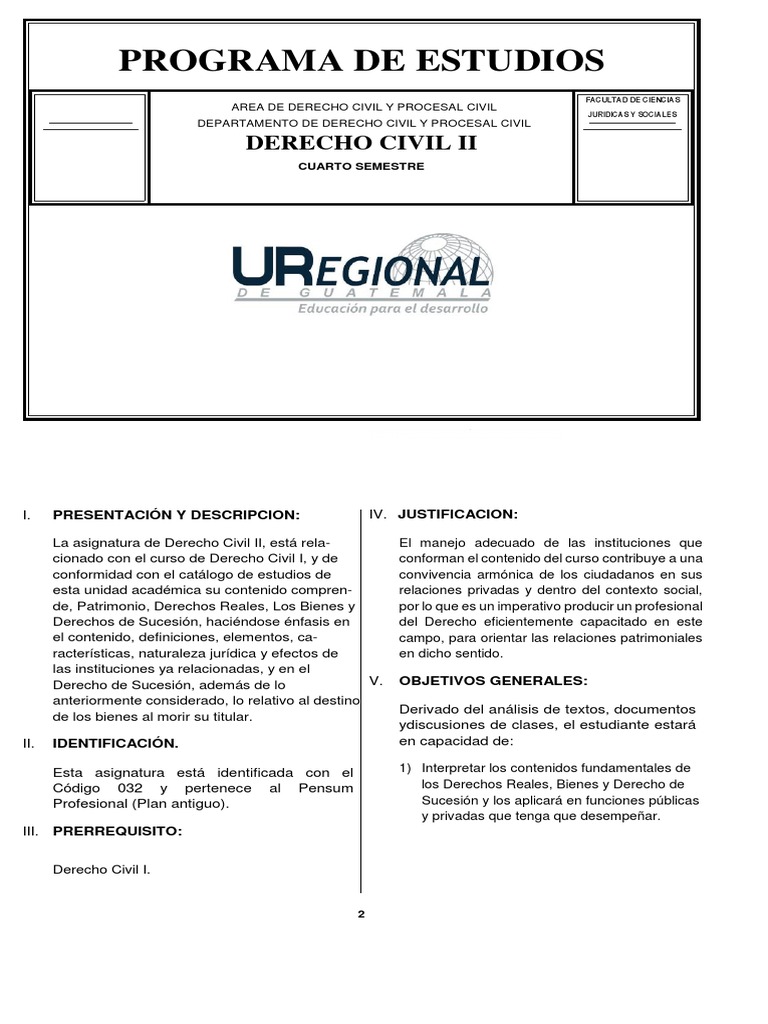 Programa de Derecho Civil II | PDF | Propiedad | Estatuto de limitaciones