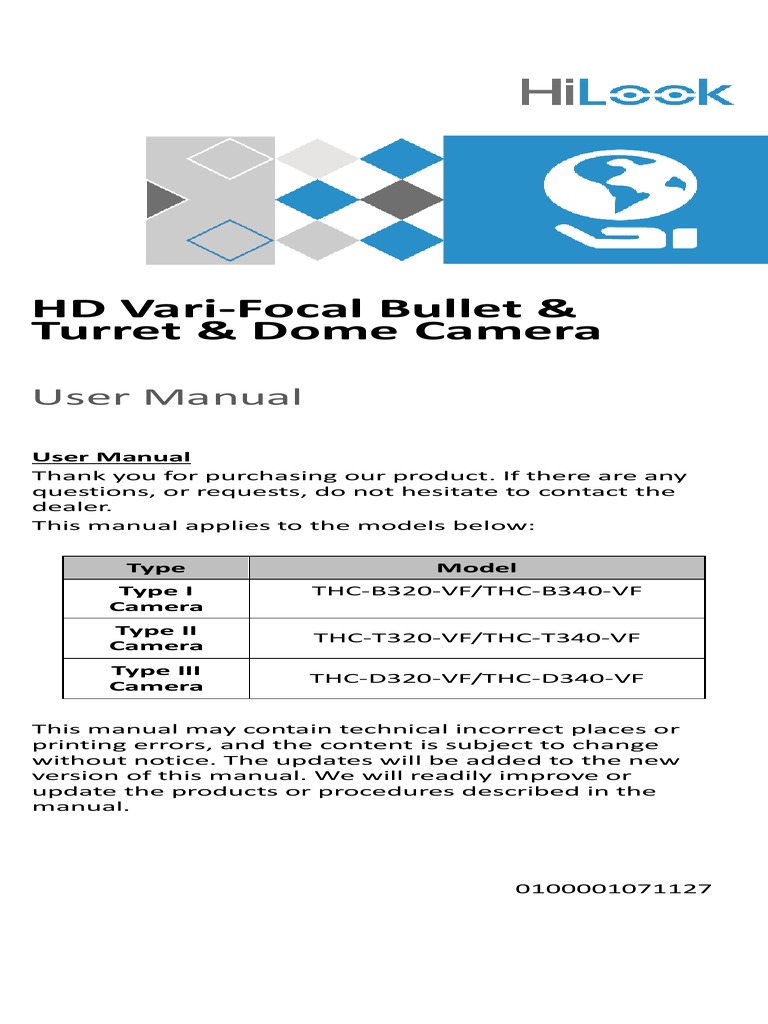 HD Vari-Focal Camera User Manual | PDF | Exposure (Photography) | Screw