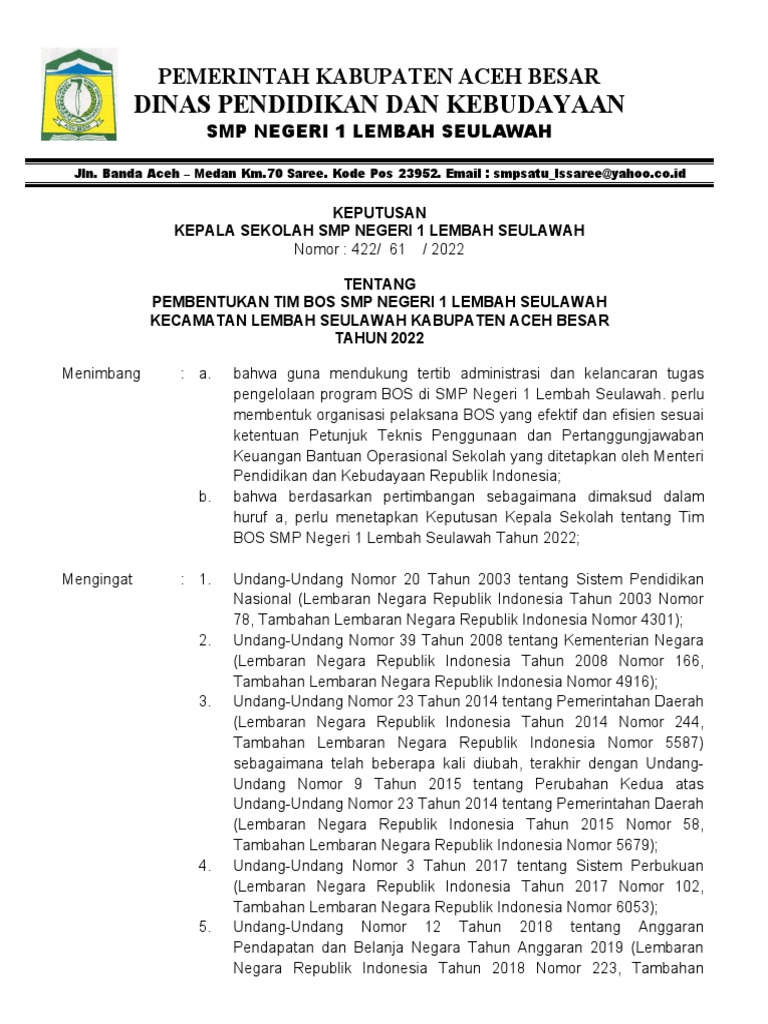 SK Tim Bos 2022 | PDF