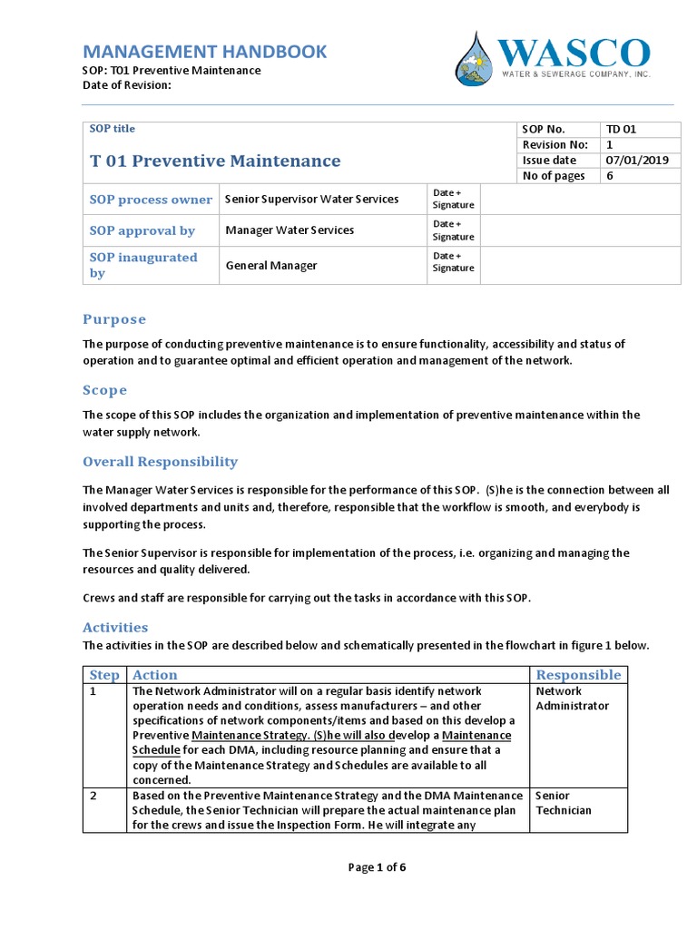 SOP Preventive Maintenance Final | PDF | Geographic Information System | Business Process