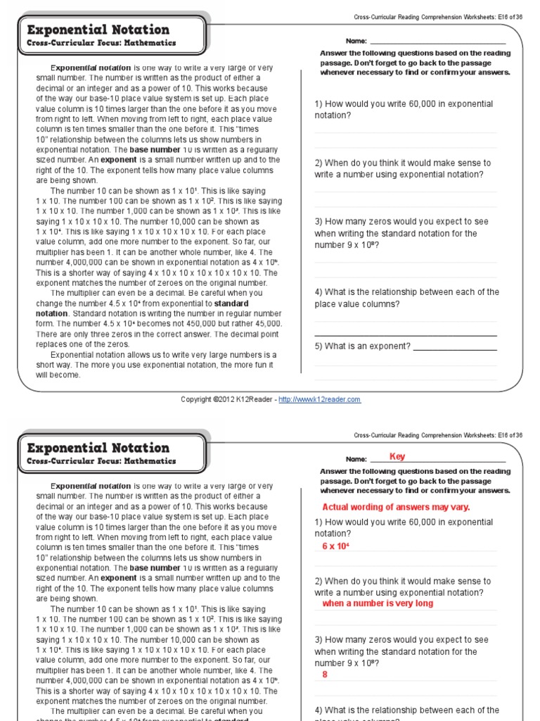 Gr5 Wk16 Exponential Notation | PDF | Exponentiation | Numbers