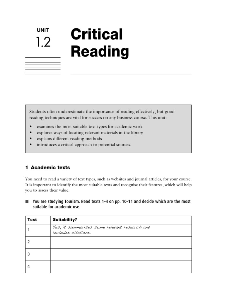 Critical Reading | PDF