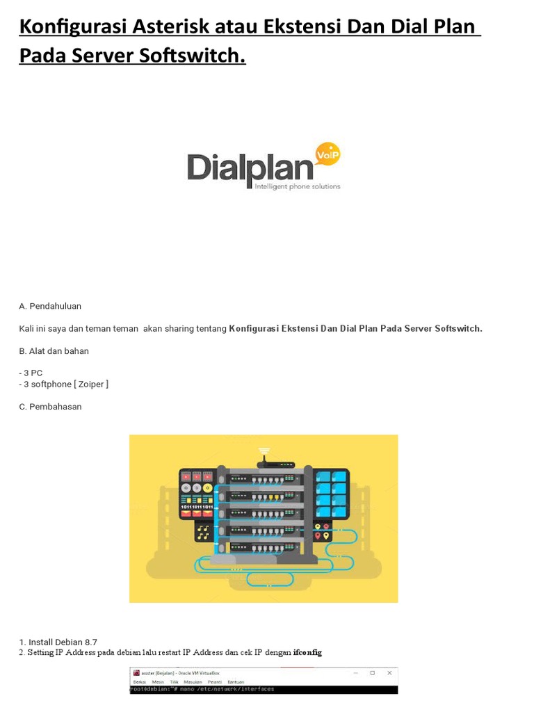 Konfigurasi Asterisk Atau Ekstensi Dan Dial Plan Pada Server Softswitch | PDF