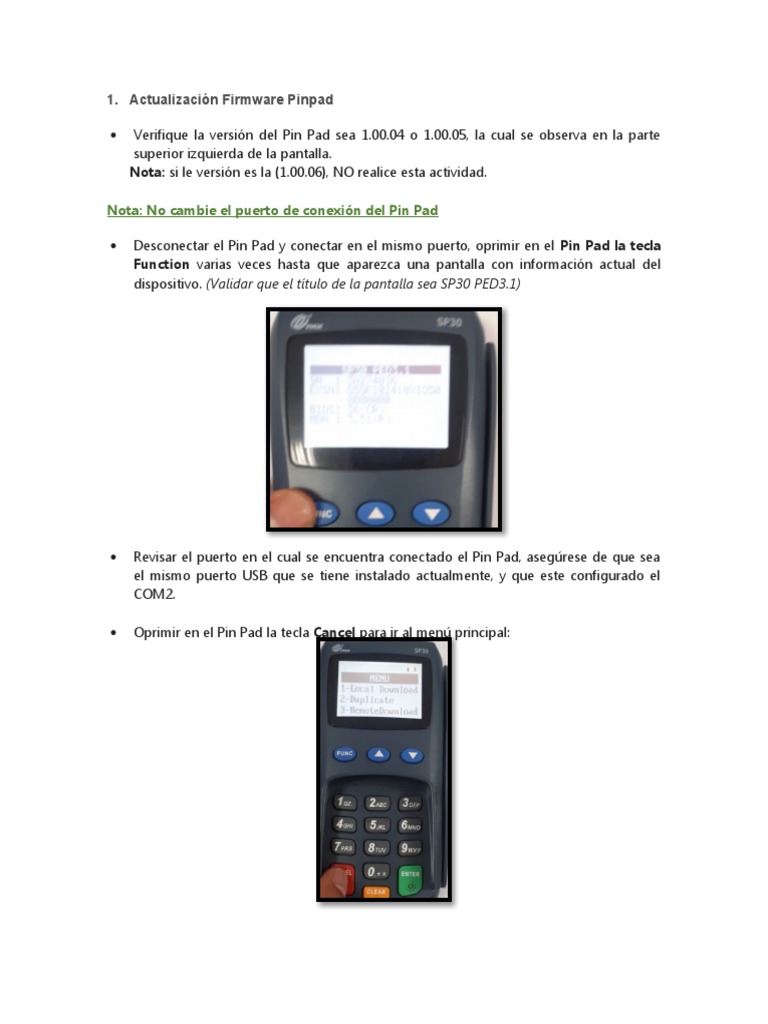 Manual Instalaciones POS Pinpad - Avaya - Lector | PDF | Ingeniería de ...