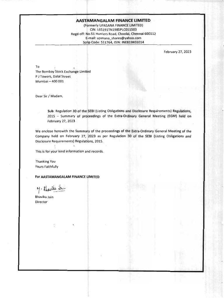 EGM Summary for Shareholders | PDF | Electronic Voting | Absentee Ballot