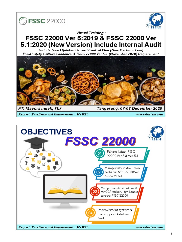 Materi Training FSSC 22000 Ver 5, FSSC 22000 Ver 5.1 & Internal Audit | PDF