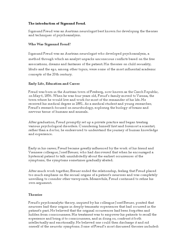 The Introduction of Sigmund Freud | PDF | Sigmund Freud | Id