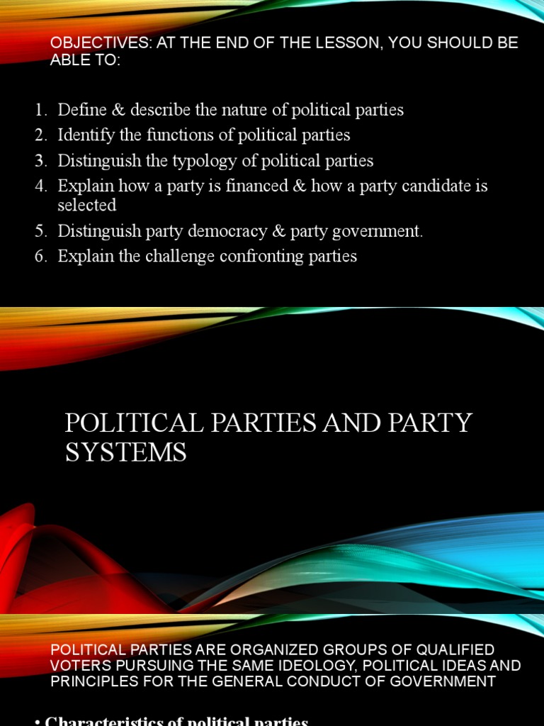 Functions and Types of Political Parties | PDF | Political Parties ...
