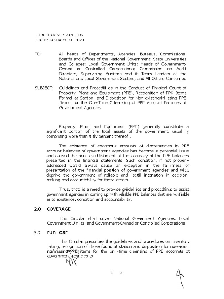 COA CIRCULAR NO. 2020 006 January 31 2020 | PDF | Fair Value | Real ...