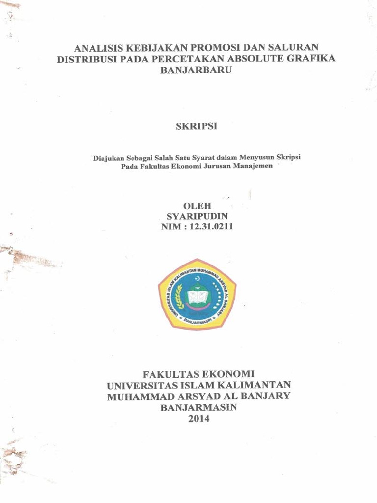 Skripsi Uniska Manajemen 2014 | PDF