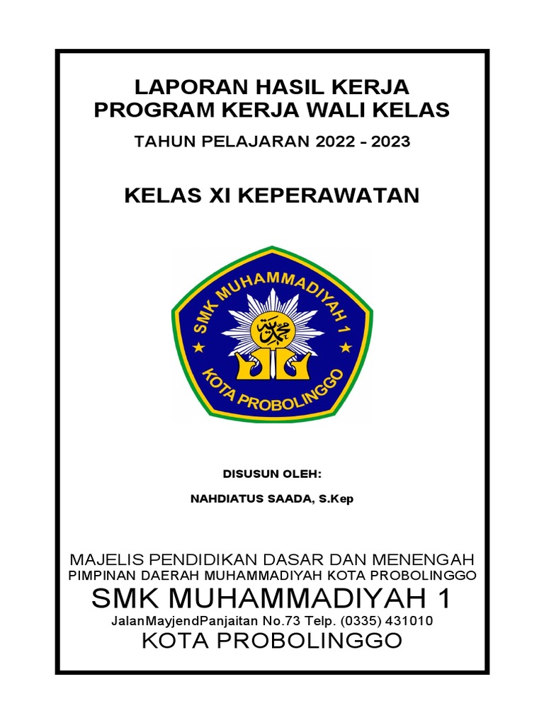 Laporan Hasil Kerja Program Kerja Wali Kelas X Fr21 - 22 Fix | PDF